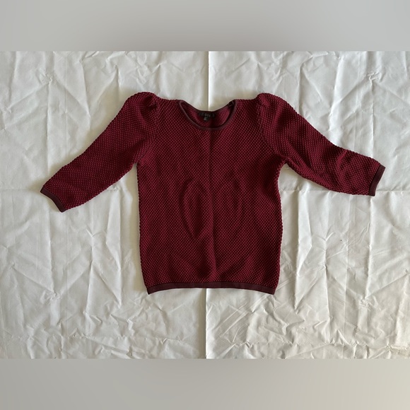 COS | Tops | Cos Burgundy Red Princess Shoulder Detail Midsleeve Top ...